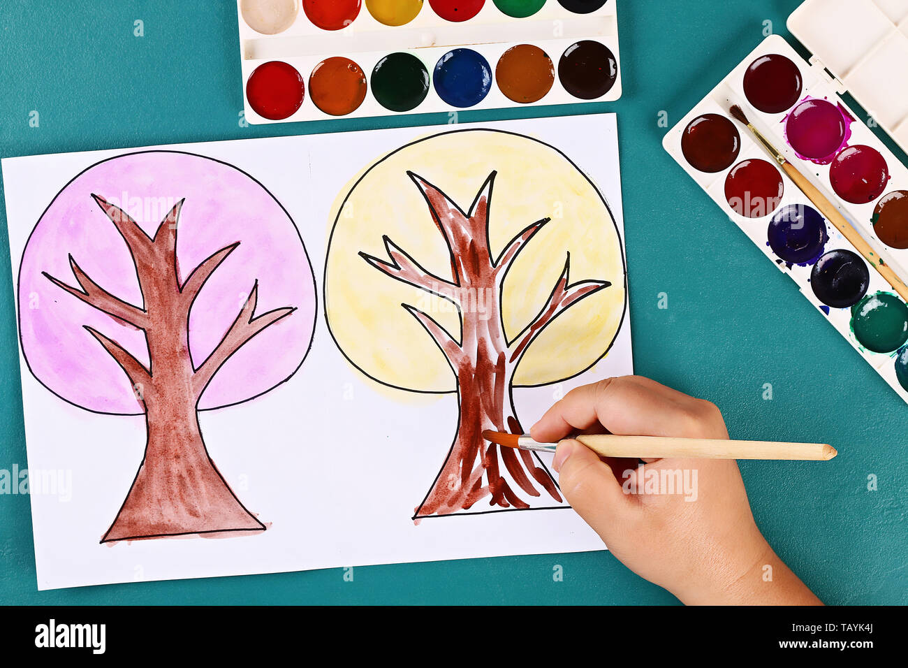 4 Diy paper tree four seasons summer, autumn, winter, spring. Tree 4 ...