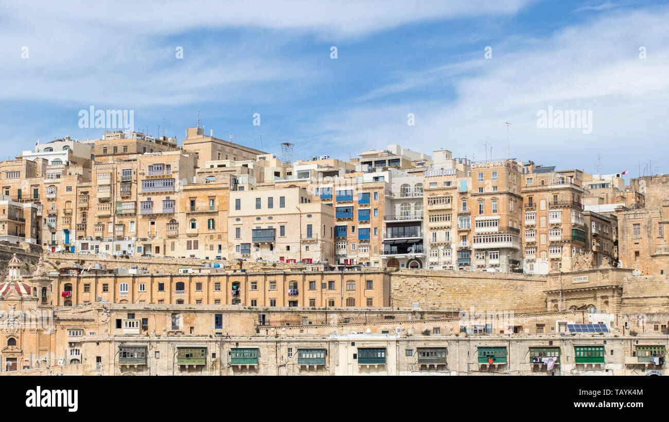 The beautiful architecture of valletta Malta Stock Photo - Alamy