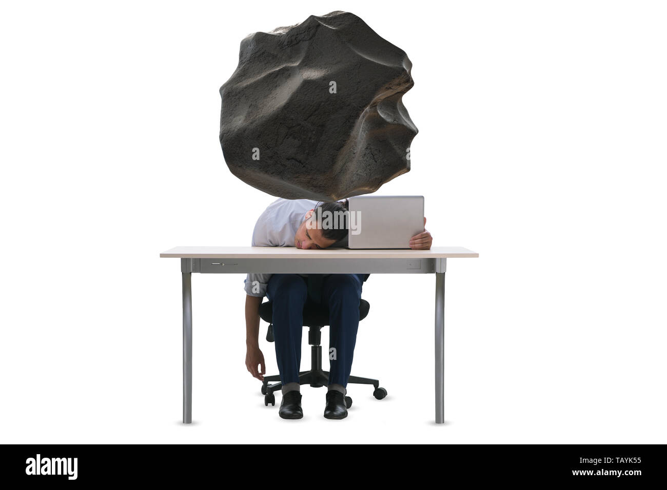 Employee under the burden of work Stock Photo - Alamy