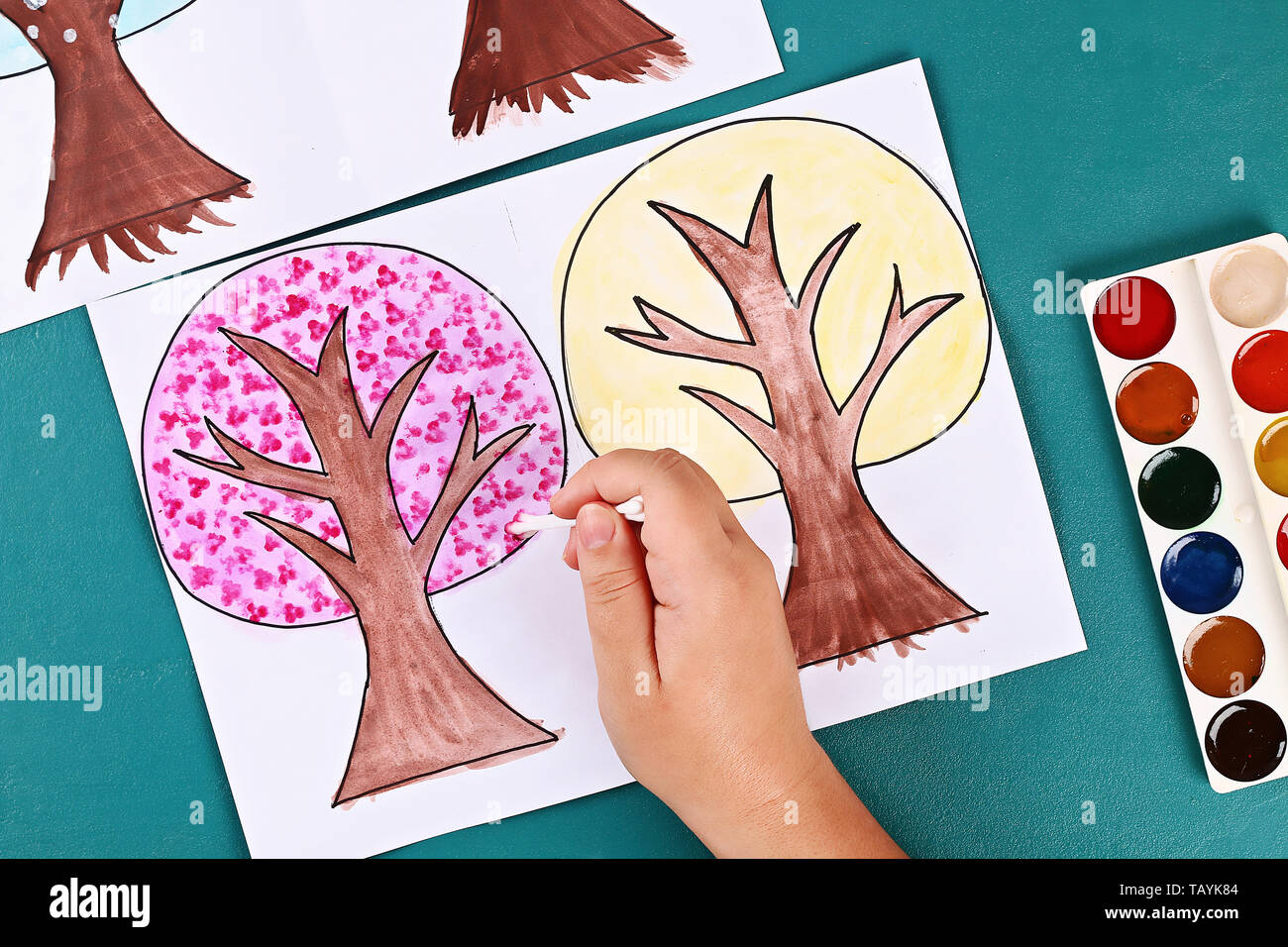 10 Diy paper tree four seasons summer, autumn, winter, spring. Tree 4 ...