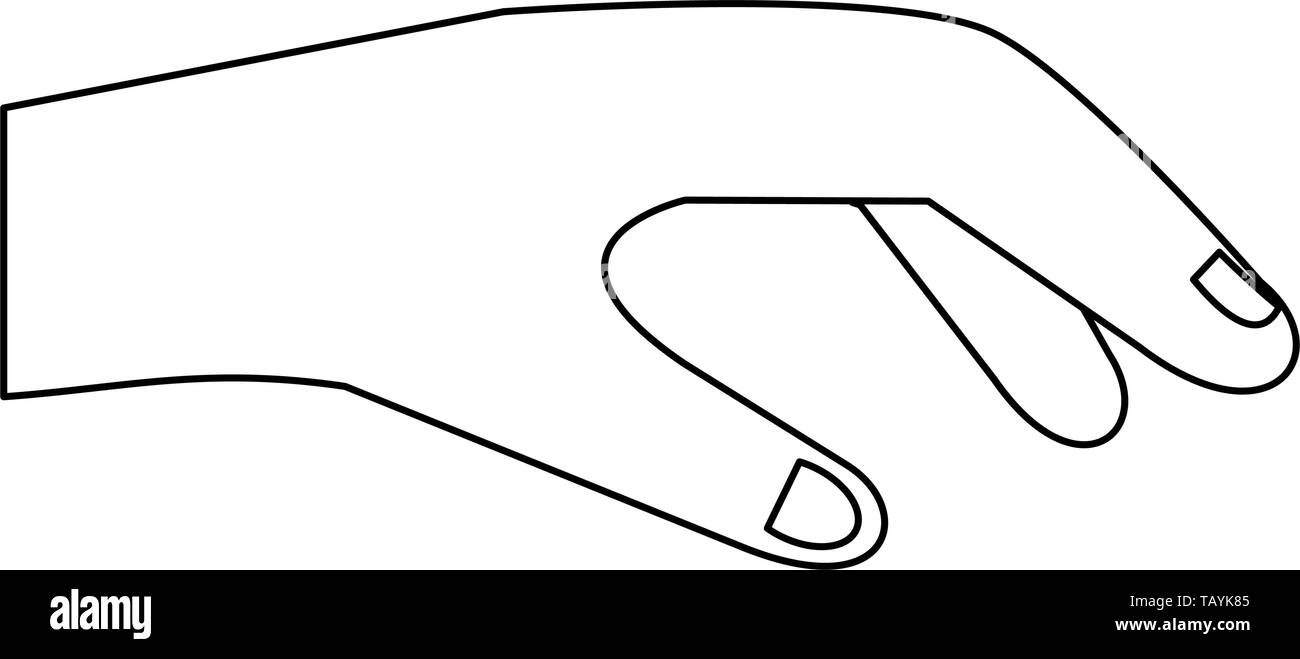 Hand grabbing cartoon isolated symbol in black and white Stock Vector ...