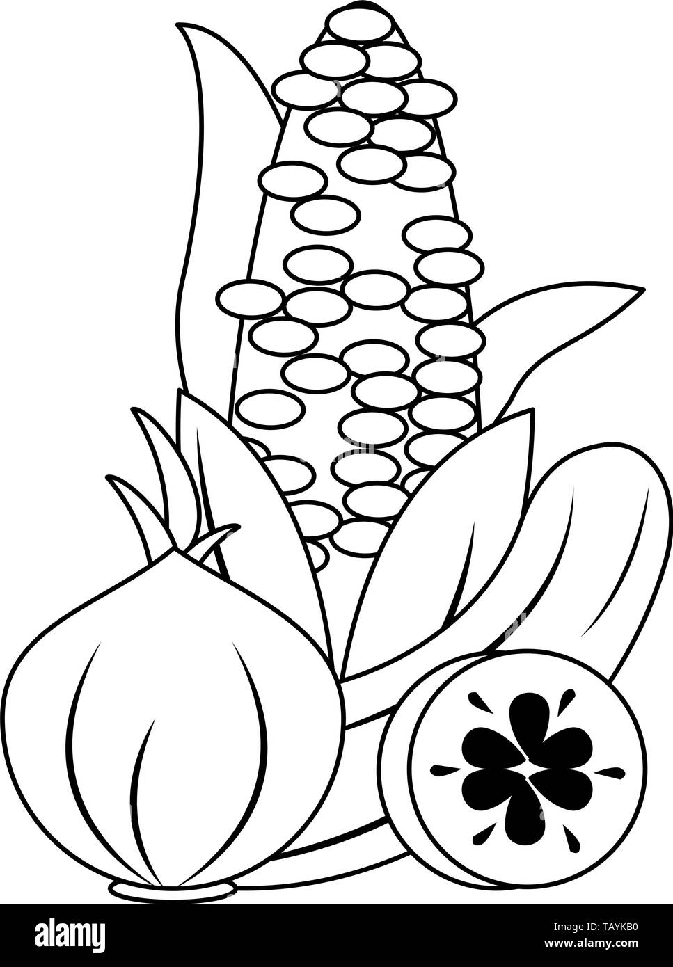 Fresh organic garlic cucumber Black and White Stock Photos & Images - Alamy