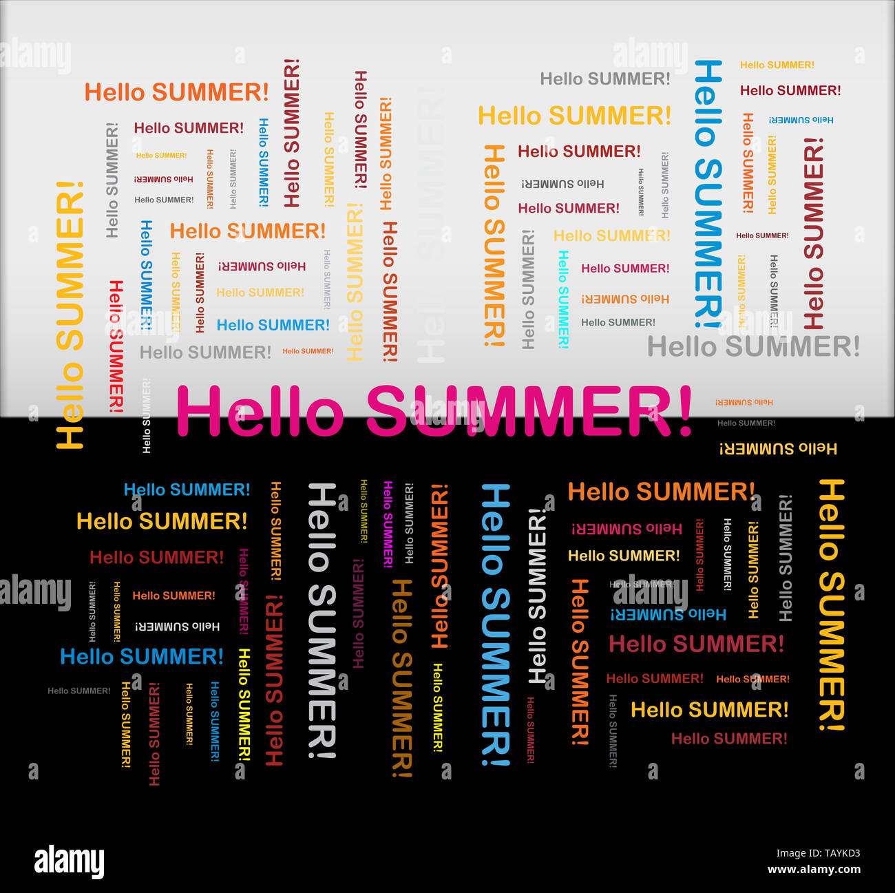 Hello SUMMER Word Cloud Text Stock Photo - Alamy