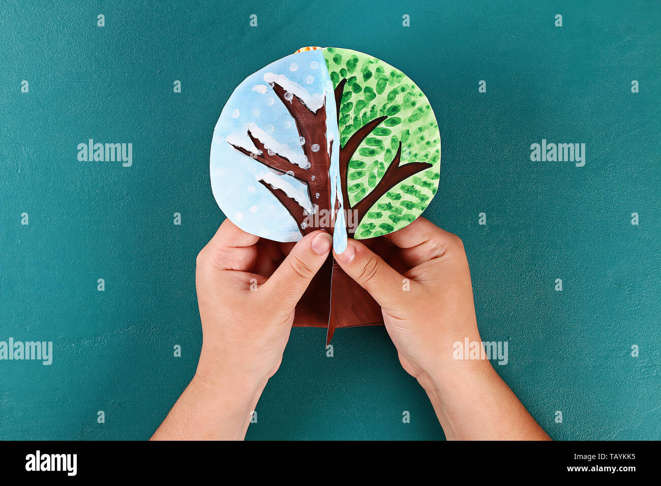 Diy paper tree four seasons summer, autumn, winter, spring. Tree 4 ...