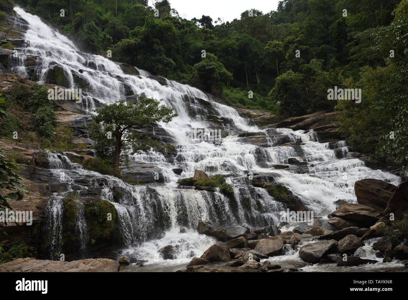 Mae Ya Waterfall, or Nan Tok Mae Ya, in Doi Inthanon National Park ...