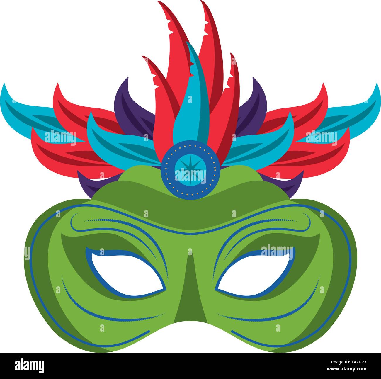 Festival mask with feathers Stock Vector Image & Art - Alamy