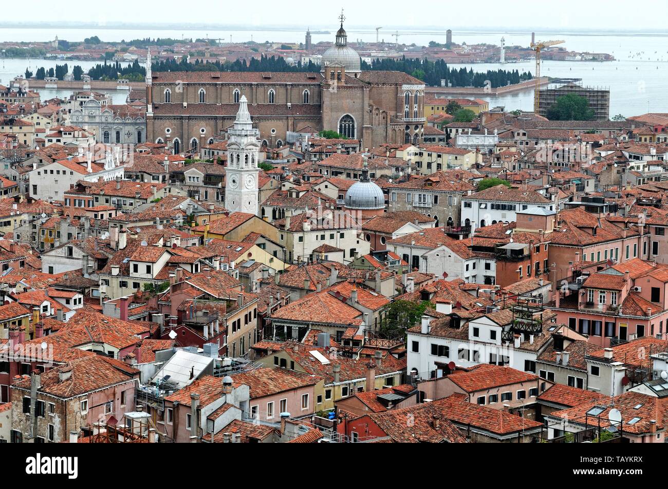 Birds eye view of the rooftops of Venice Italy Europe EU Stock Photo ...