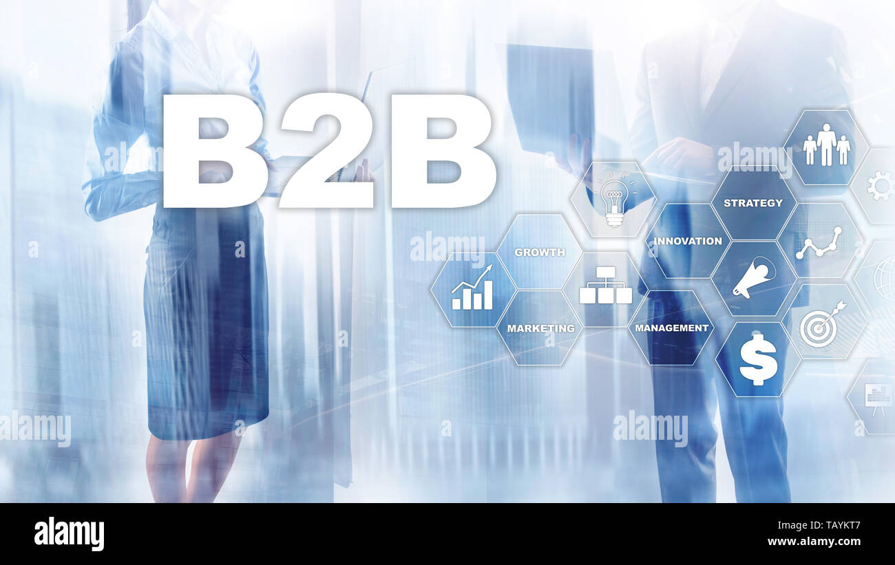 Business to business B2B - Technology future. Business model. Financial ...