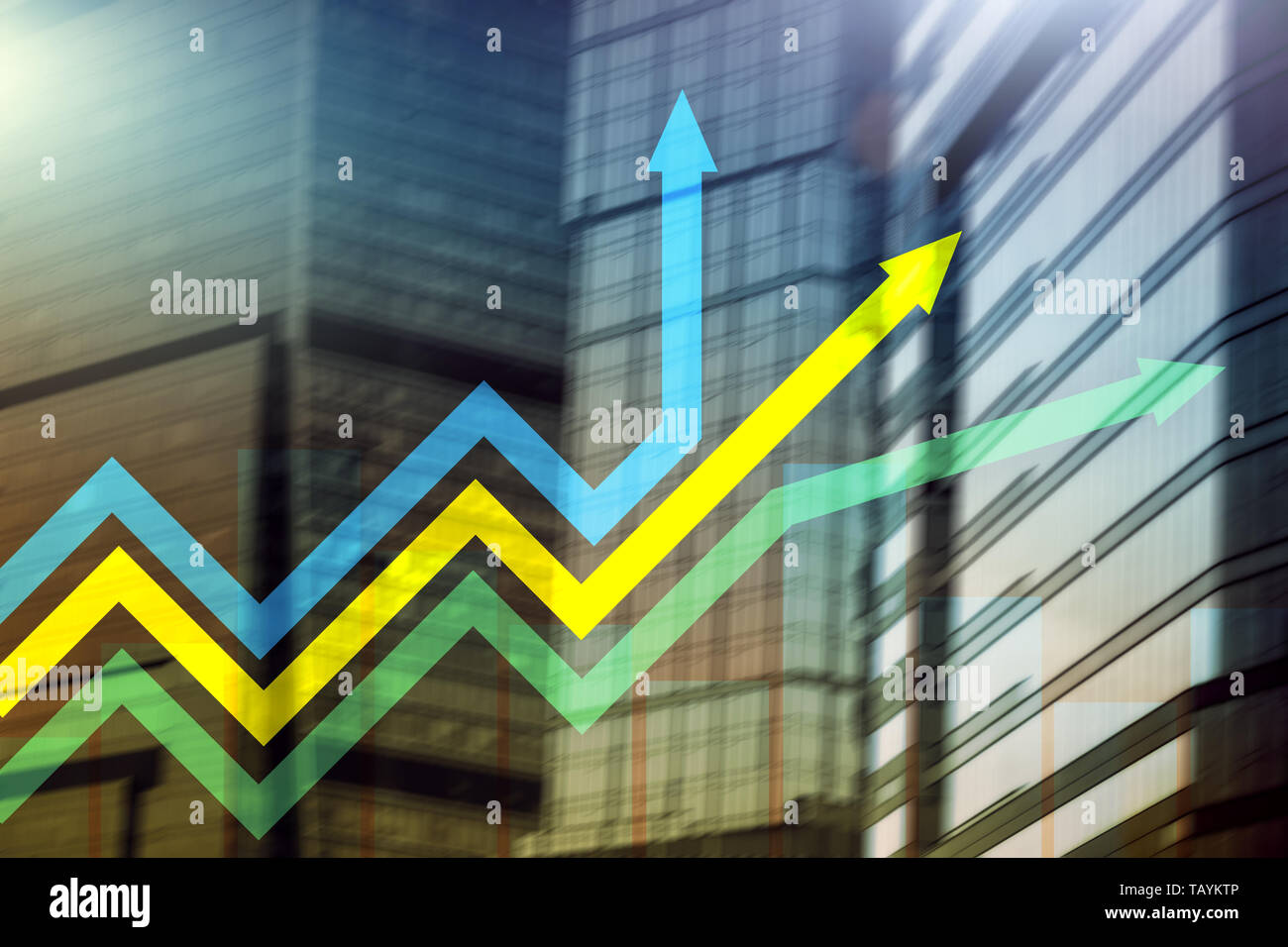 Financial growth arrows graph. Investment and trading concept Stock ...