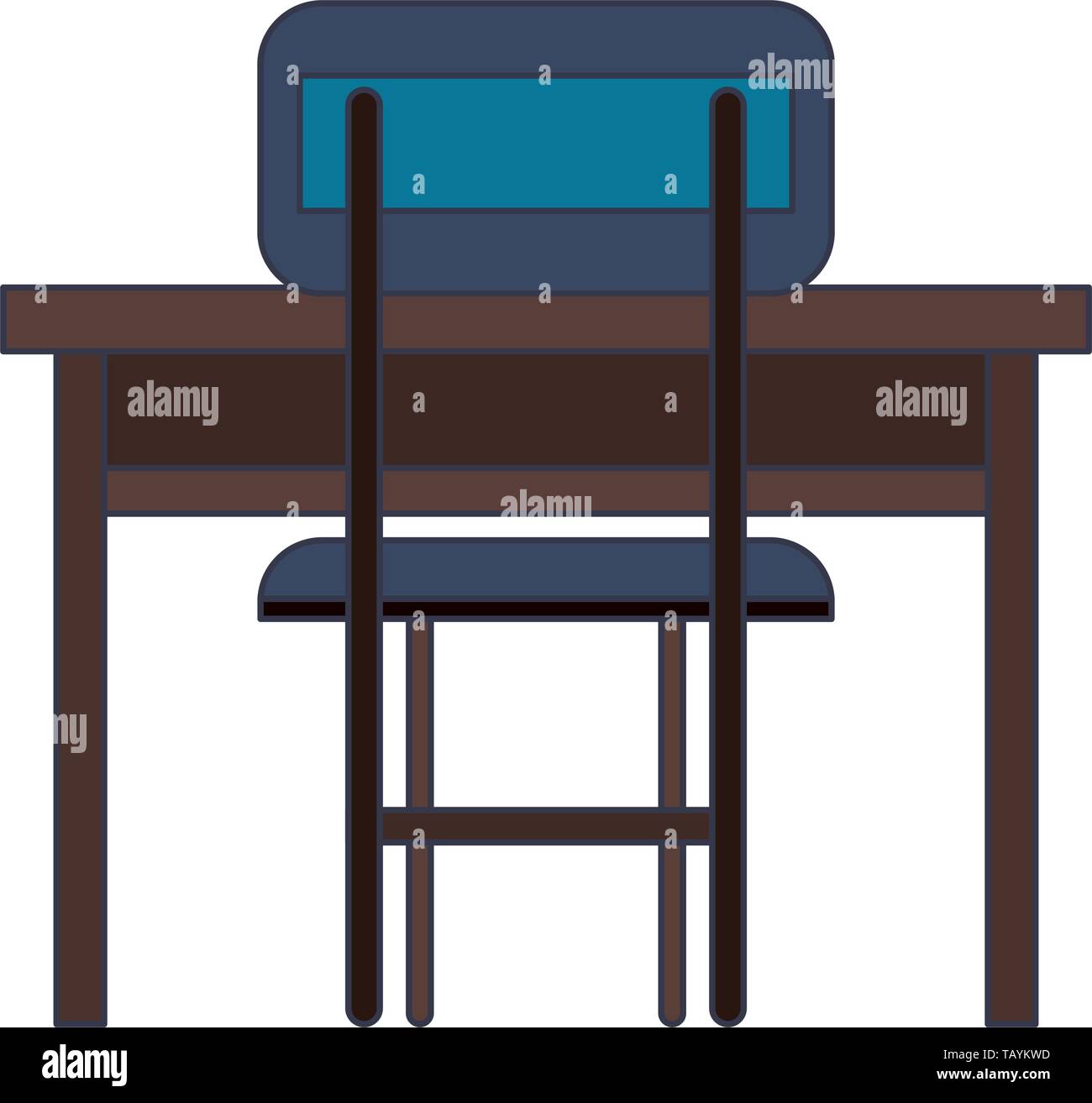 Desk with chair isolated cartoon Stock Vector Image & Art - Alamy