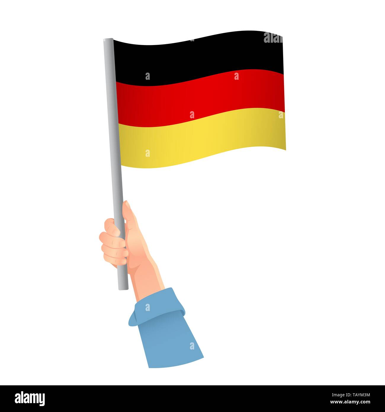 Germany flag in hand. Patriotic background. National flag of Germany ...