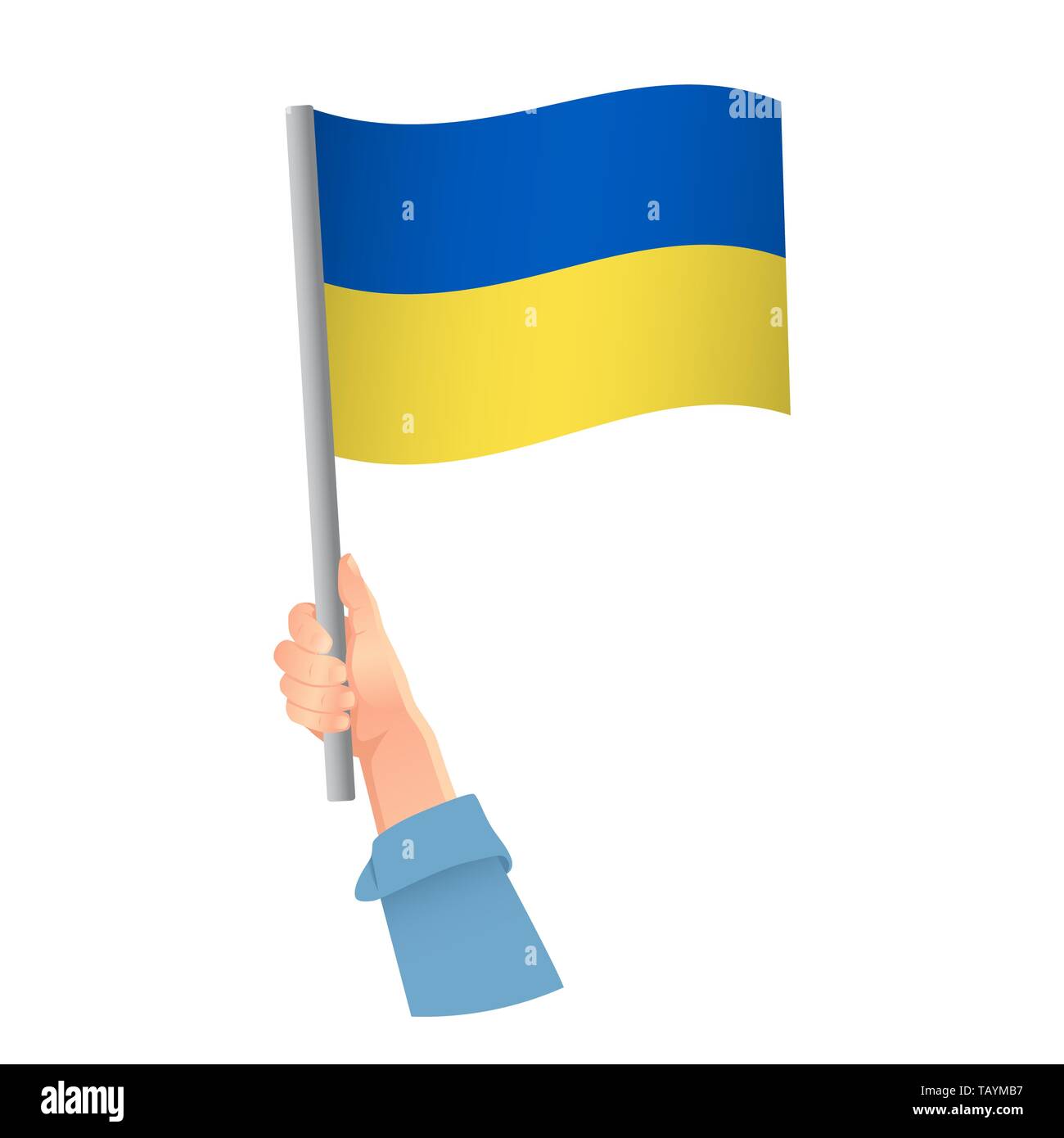 Ukraine flag in hand. Patriotic background. National flag of Ukraine ...