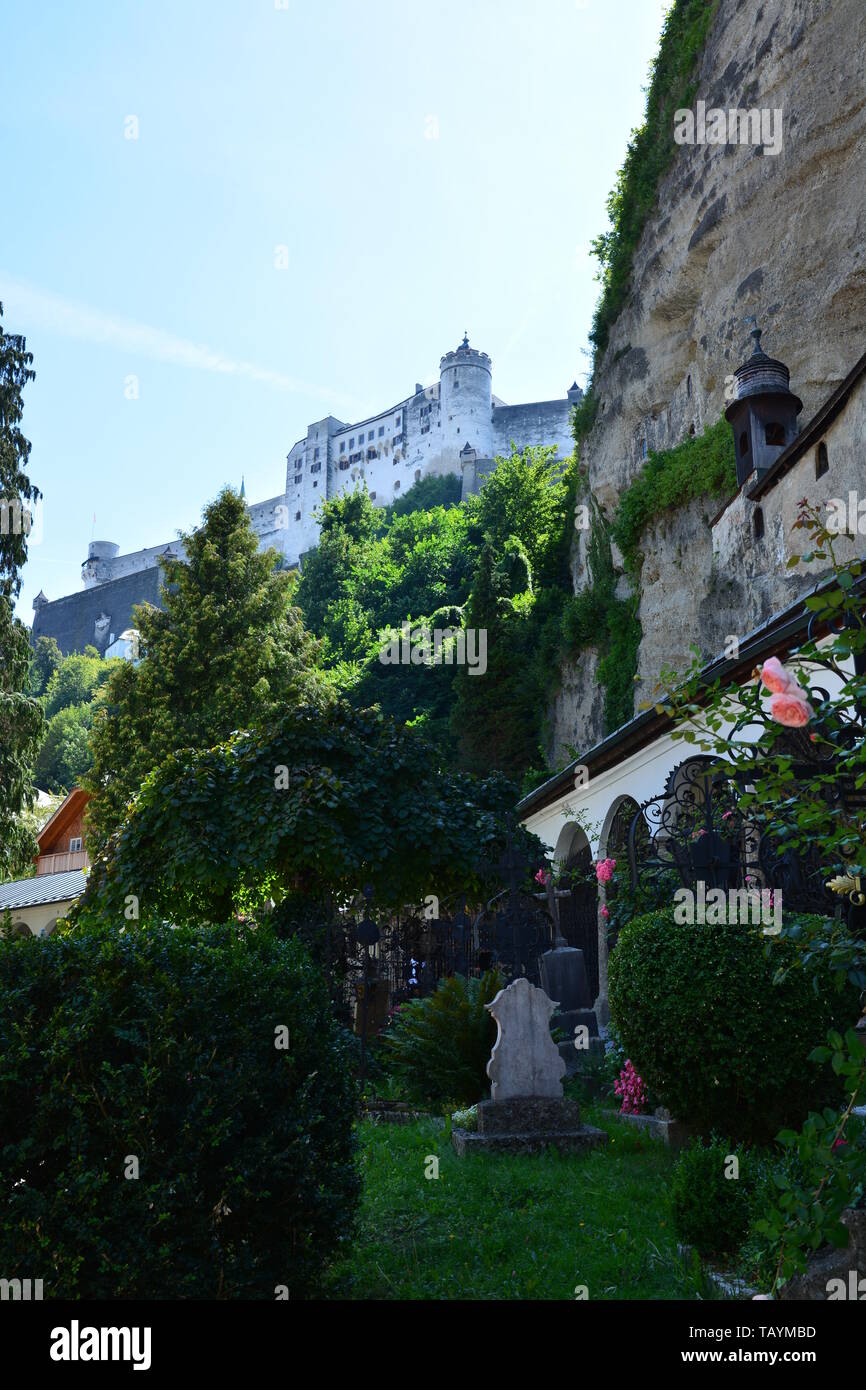Salzburg, Austria - View on FESTUNG HOHENSALZBURG fortress in the ...