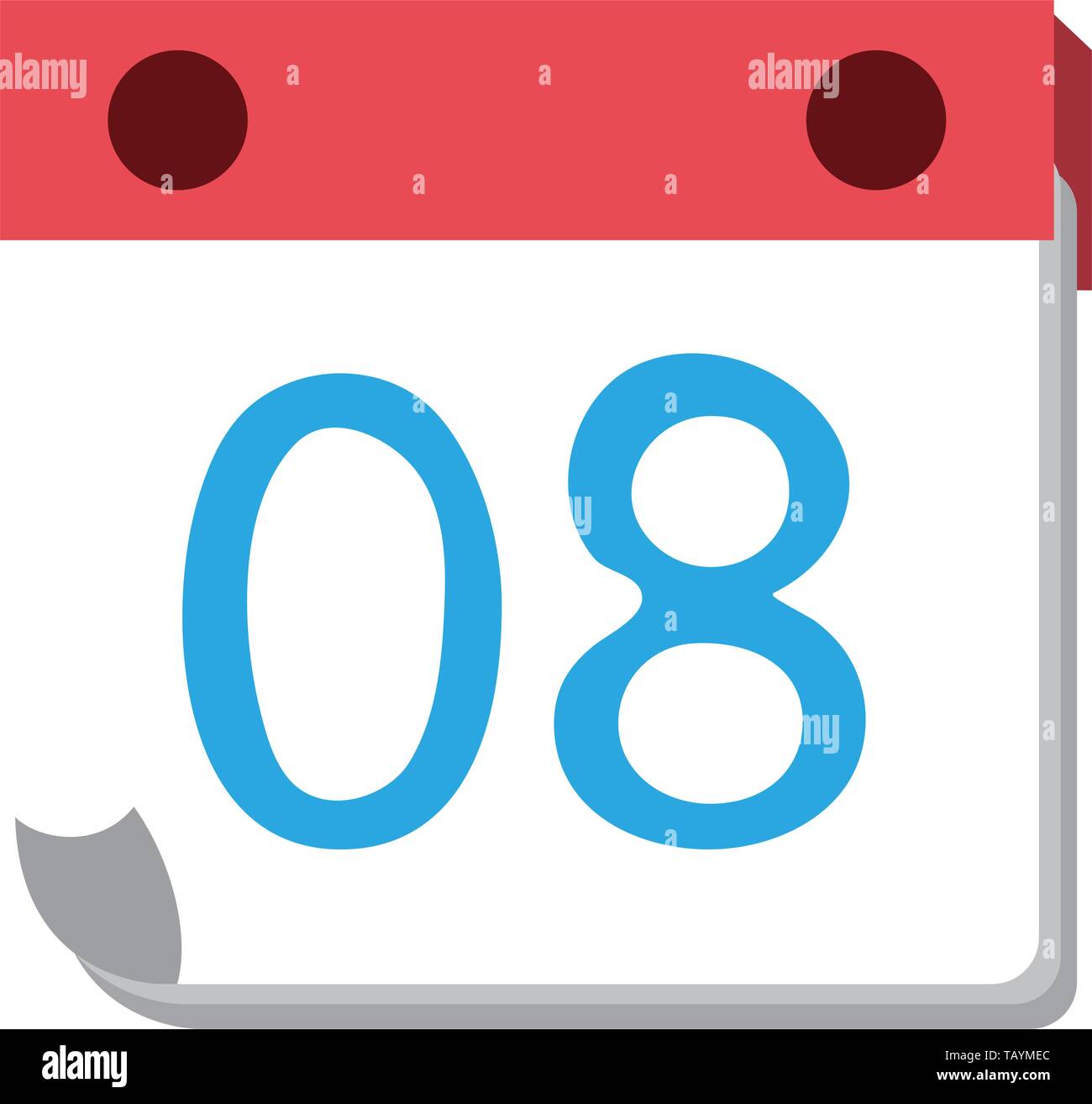 Calendar with day eight symbol cartoon Stock Vector Image & Art - Alamy