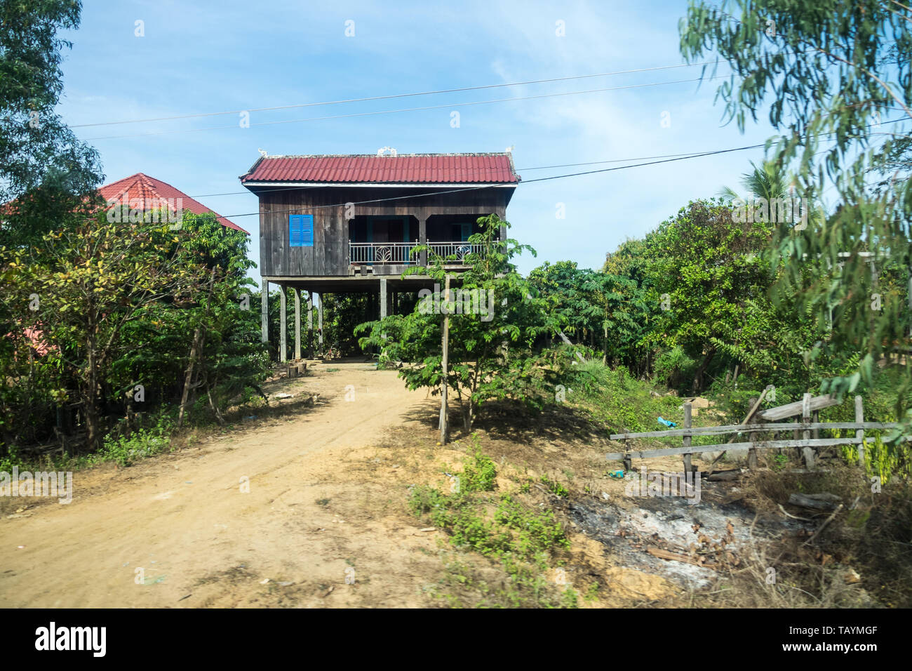 Cambodia. Mekong River.The border with Laos.Stung Treng city. Stung ...