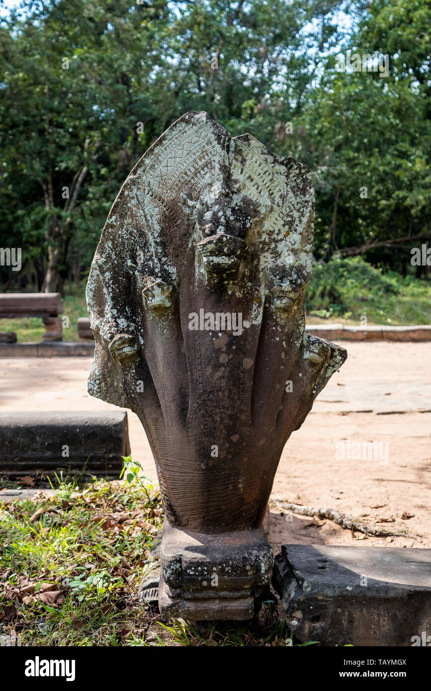 Ruins of ancient Beng Mealea Temple over jungle, Cambodia. Beng Mealea ...