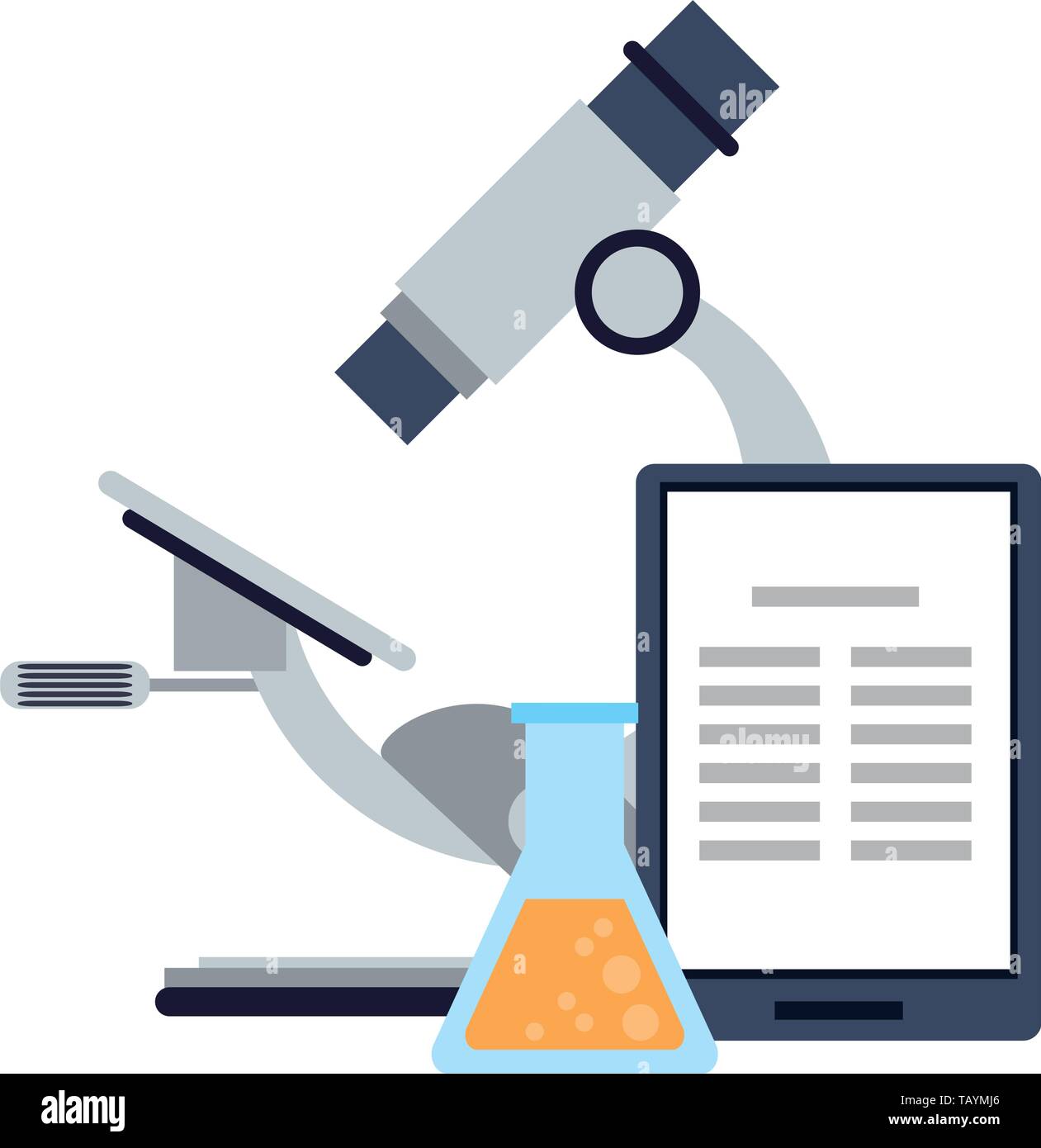 Microscope and chemistry flask Stock Vector Image & Art - Alamy