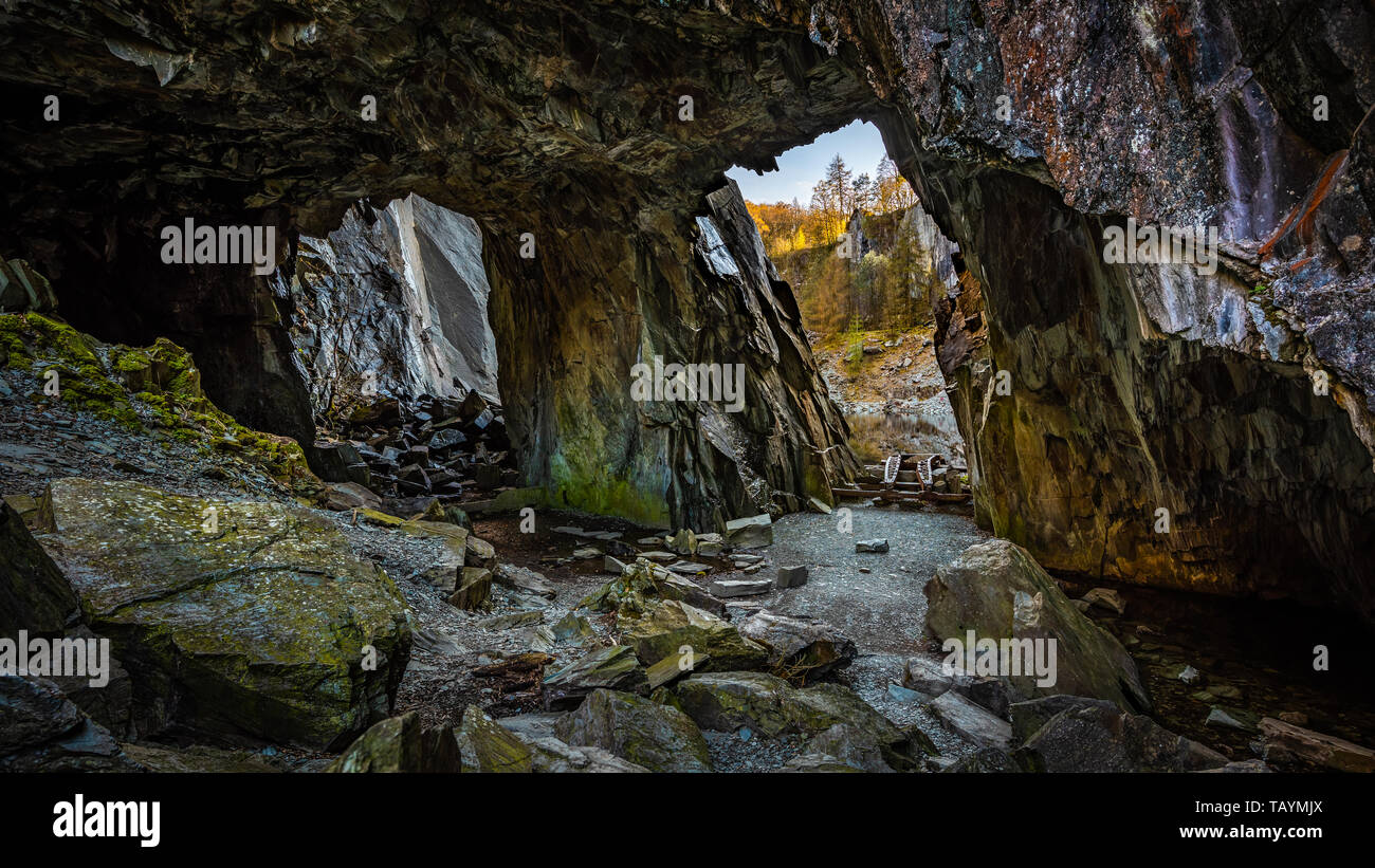 Hodge Close Quarry in the Lake District is one of many slate workings ...