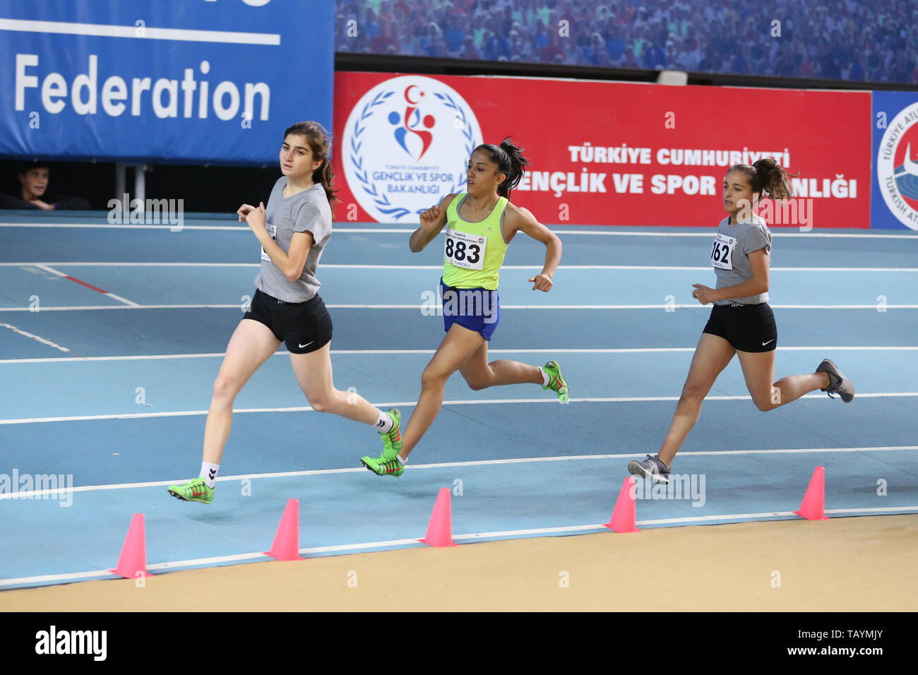 ISTANBUL, TURKEY - DECEMBER 15, 2018: Athletes running during Turkish ...