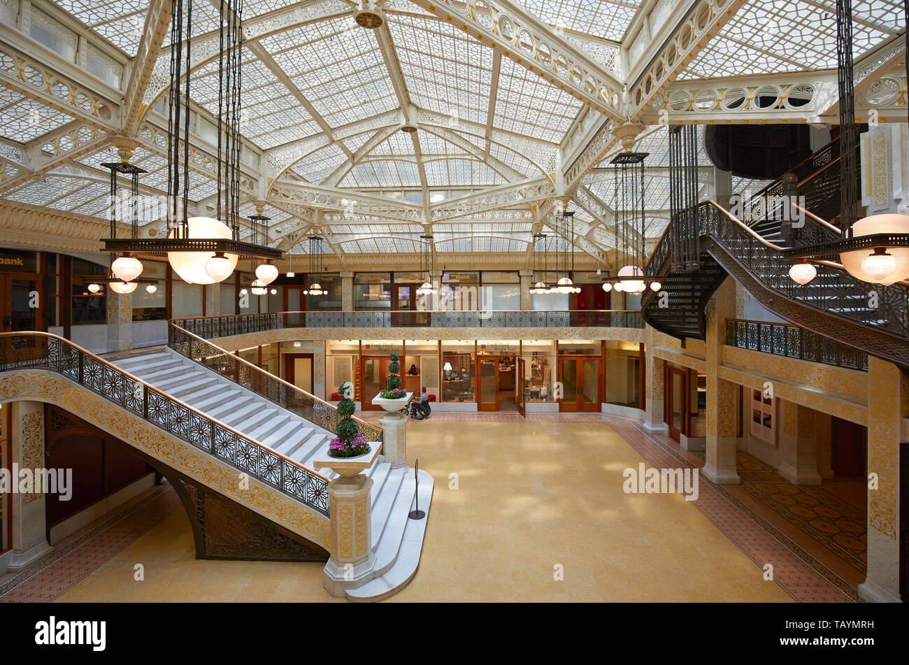 The light court of the historic Rookery Building, Chicago, Illinois ...