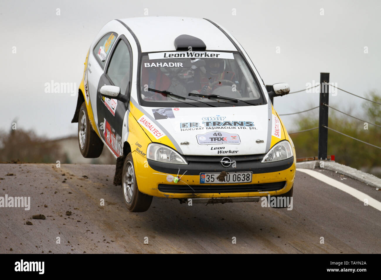 ISTANBUL, TURKEY - DECEMBER 16, 2018: Bahadir Sevinc drives Fiat Palio ...