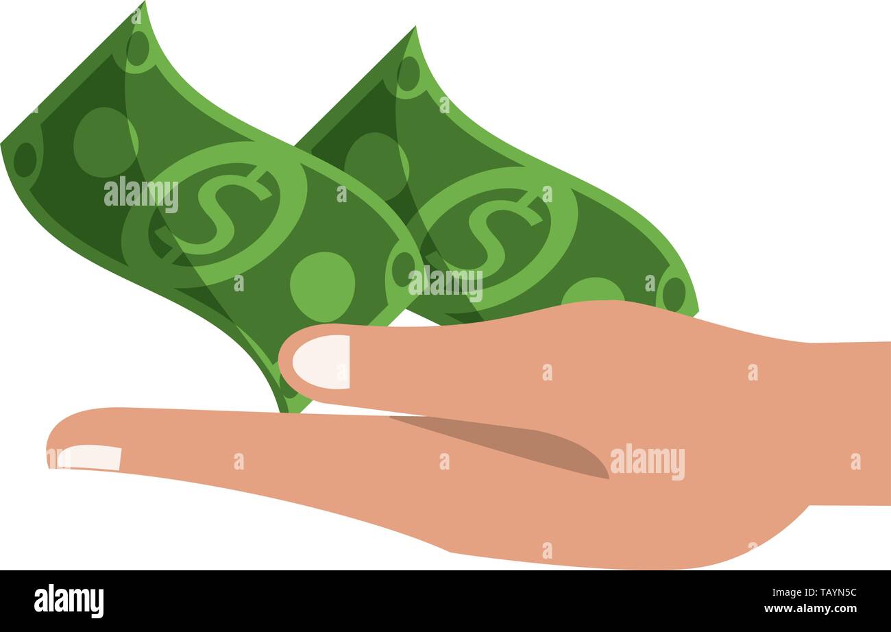 Hand with cash cartoon isolated Stock Vector Image & Art - Alamy