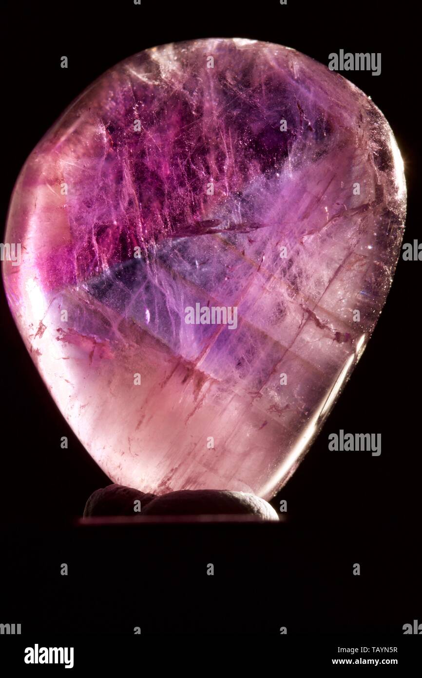 Small Polished Amethyst Gemstone from South Africa. Macro Photo ...