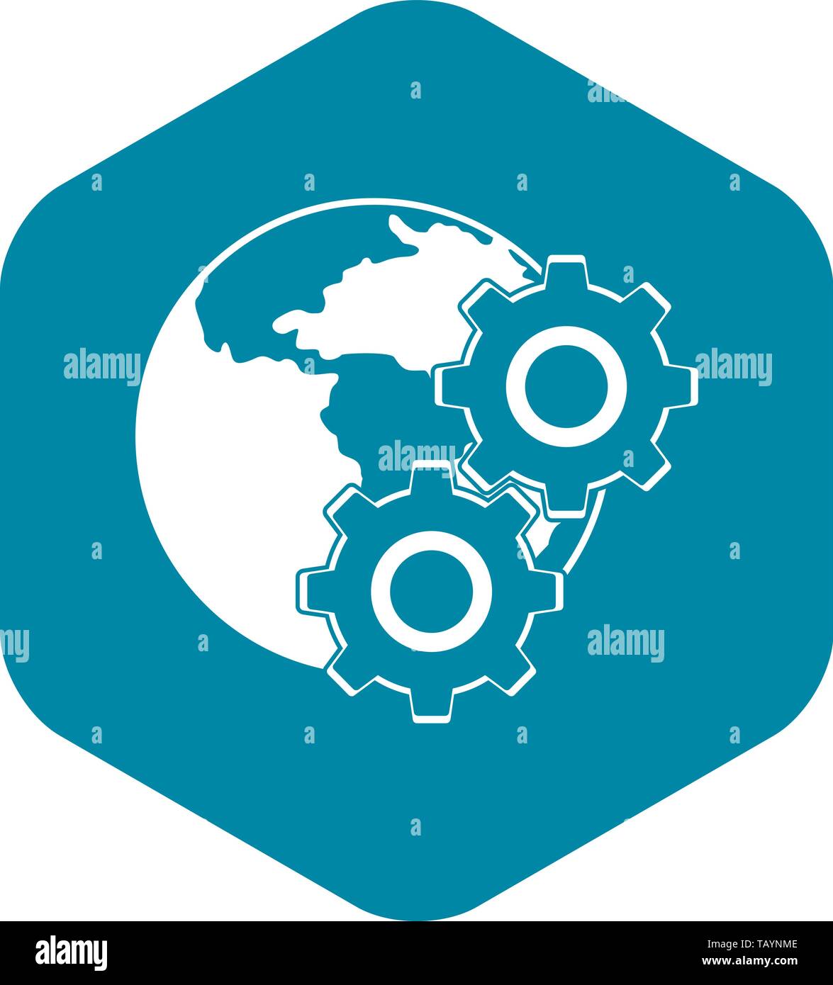 World planet and gears icon, simple style Stock Vector Image & Art - Alamy