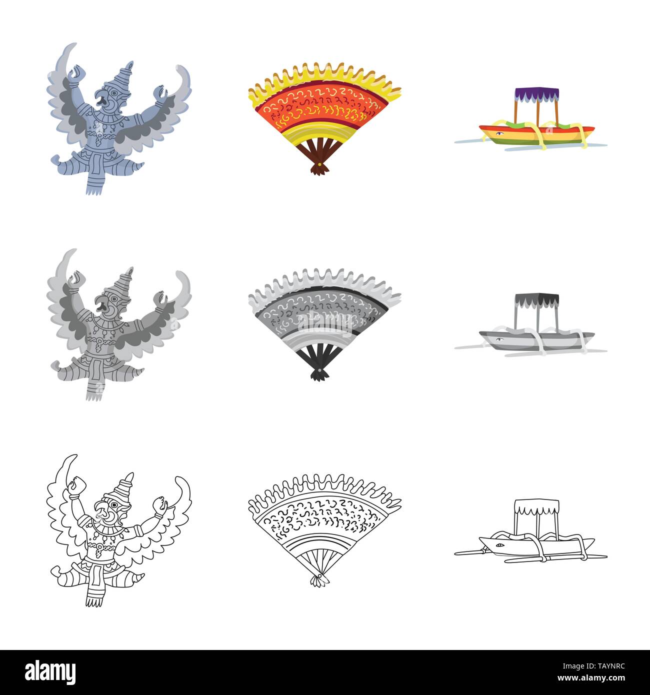 Isolated object of and travel symbol. Collection of and traditional ...