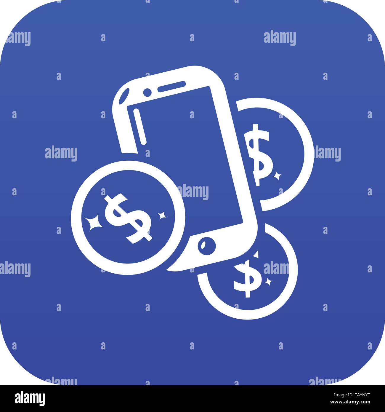 Mobile money icon blue vector Stock Vector Image & Art - Alamy