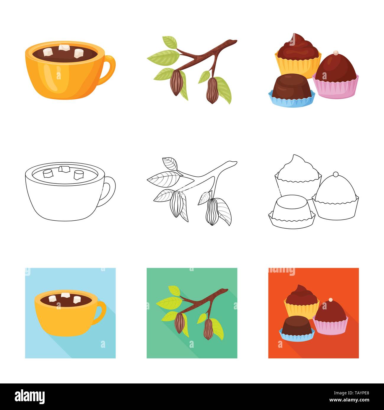Vector illustration of food and yummy logo. Collection of food and ...