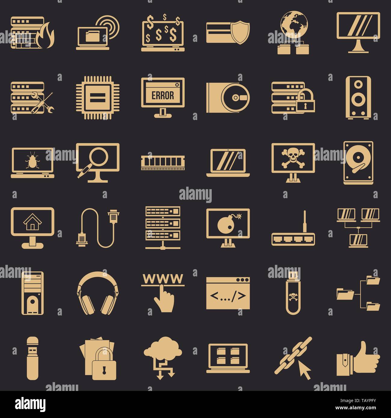 Network icons set, simple style Stock Vector Image & Art - Alamy