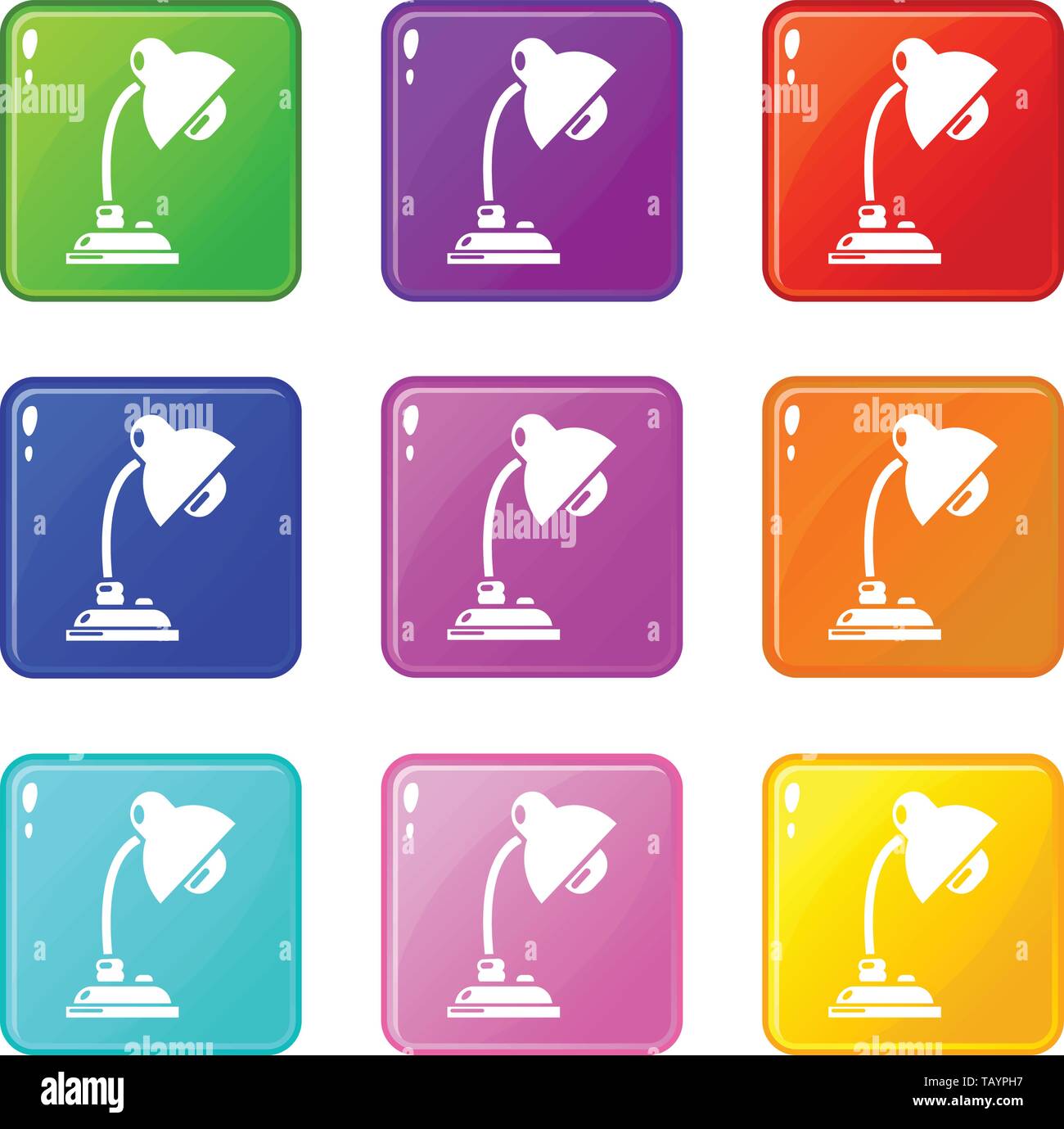 Reading lamp icons set 9 color collection Stock Vector Image & Art - Alamy