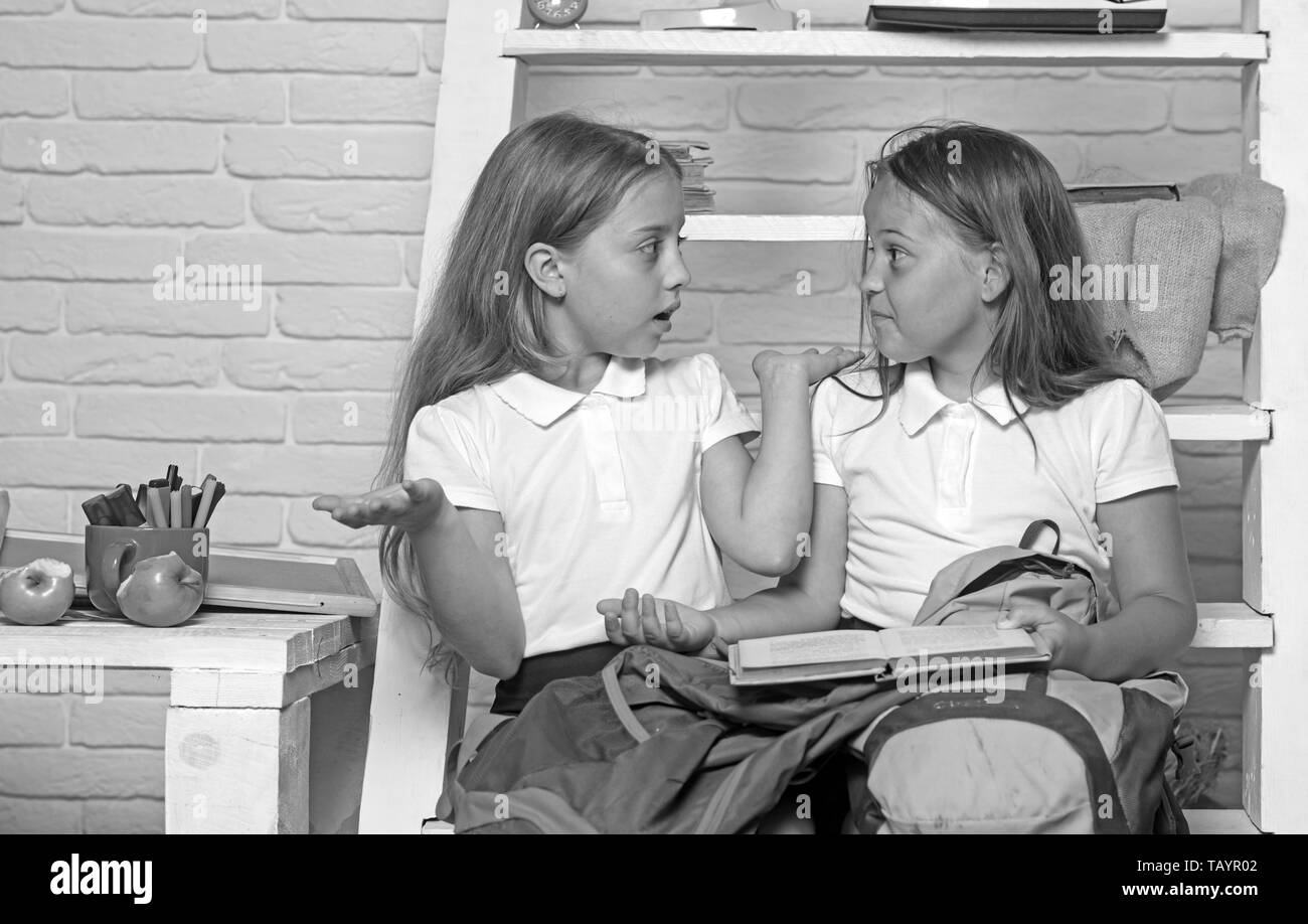 Cute kids reading books on white background Stock Photo - Alamy