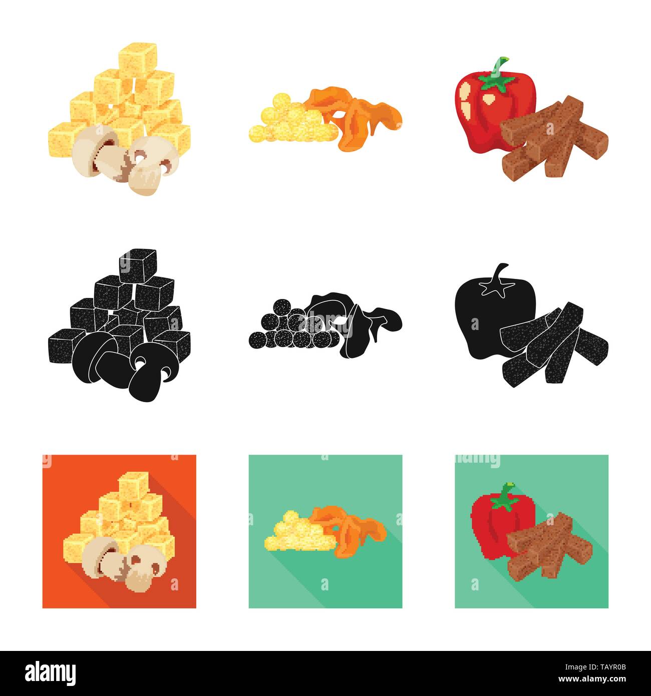 Vector illustration of taste and seasonin icon. Set of taste and ...