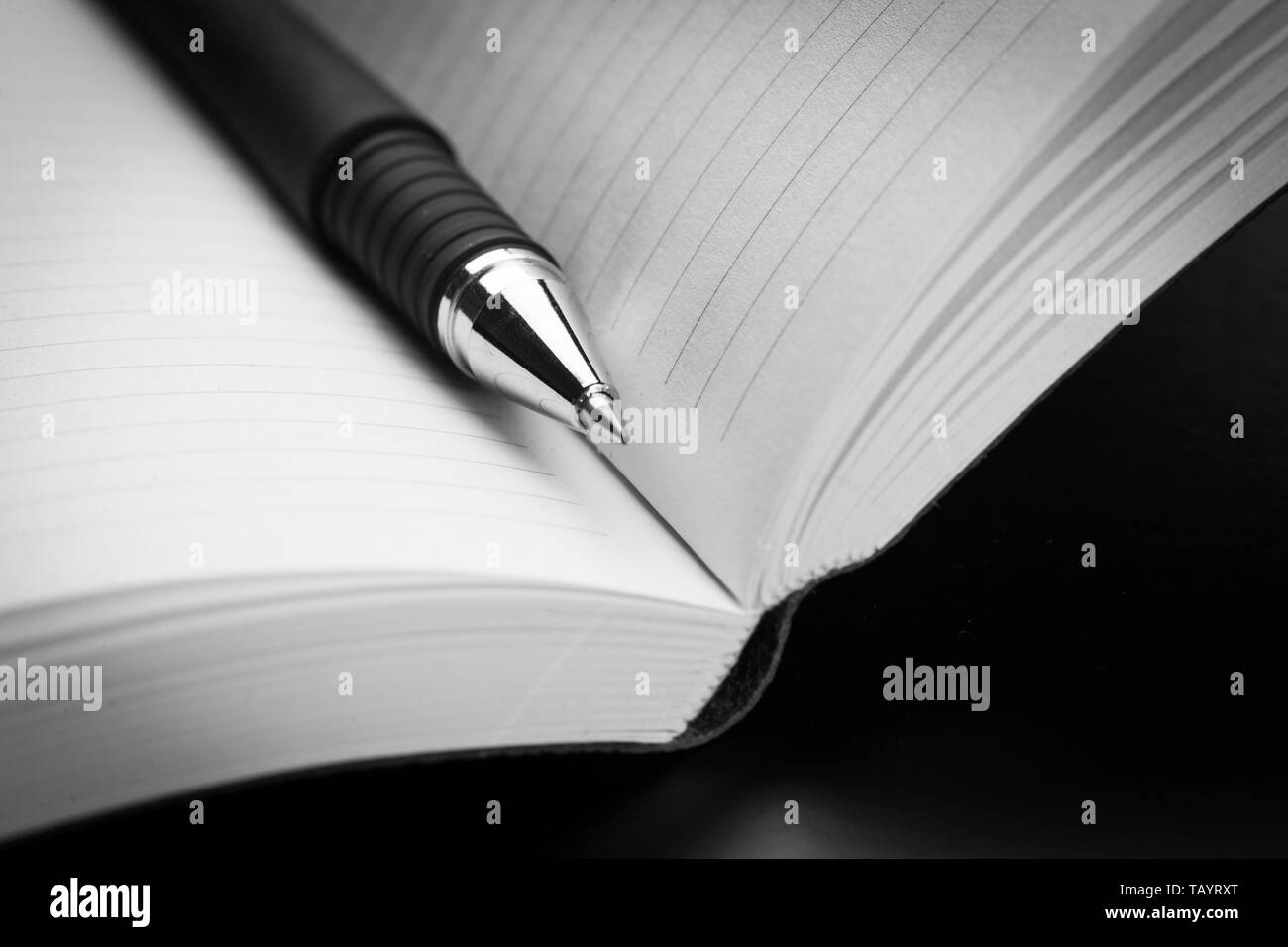 Office wood table blank Black and White Stock Photos & Images - Alamy