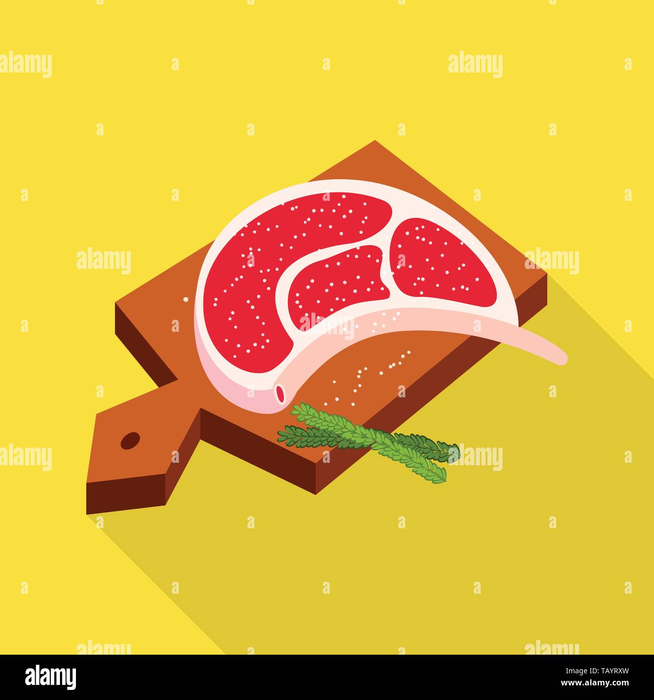 Vector illustration of meat and board sign. Collection of meat and ...