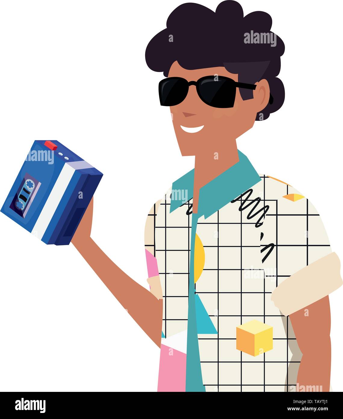 Walkman retro man Stock Vector Images - Alamy