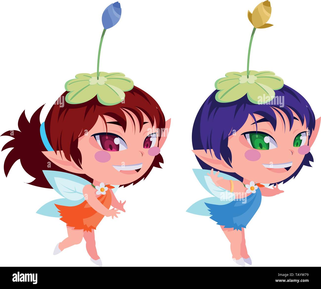 beautiful magic fairies characters vector illustration design Stock ...