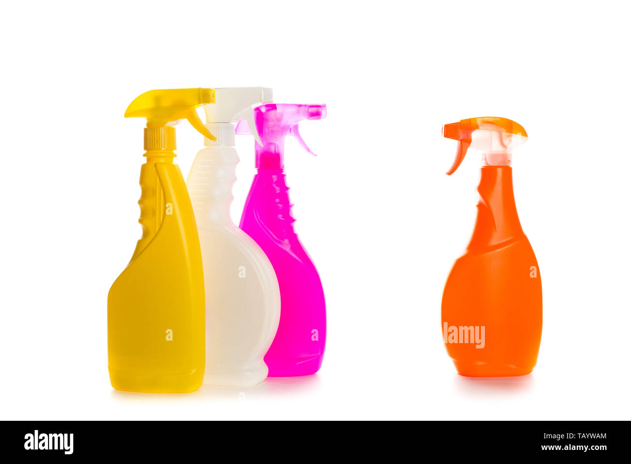 Cleaning product plastic container for house clean on white background ...