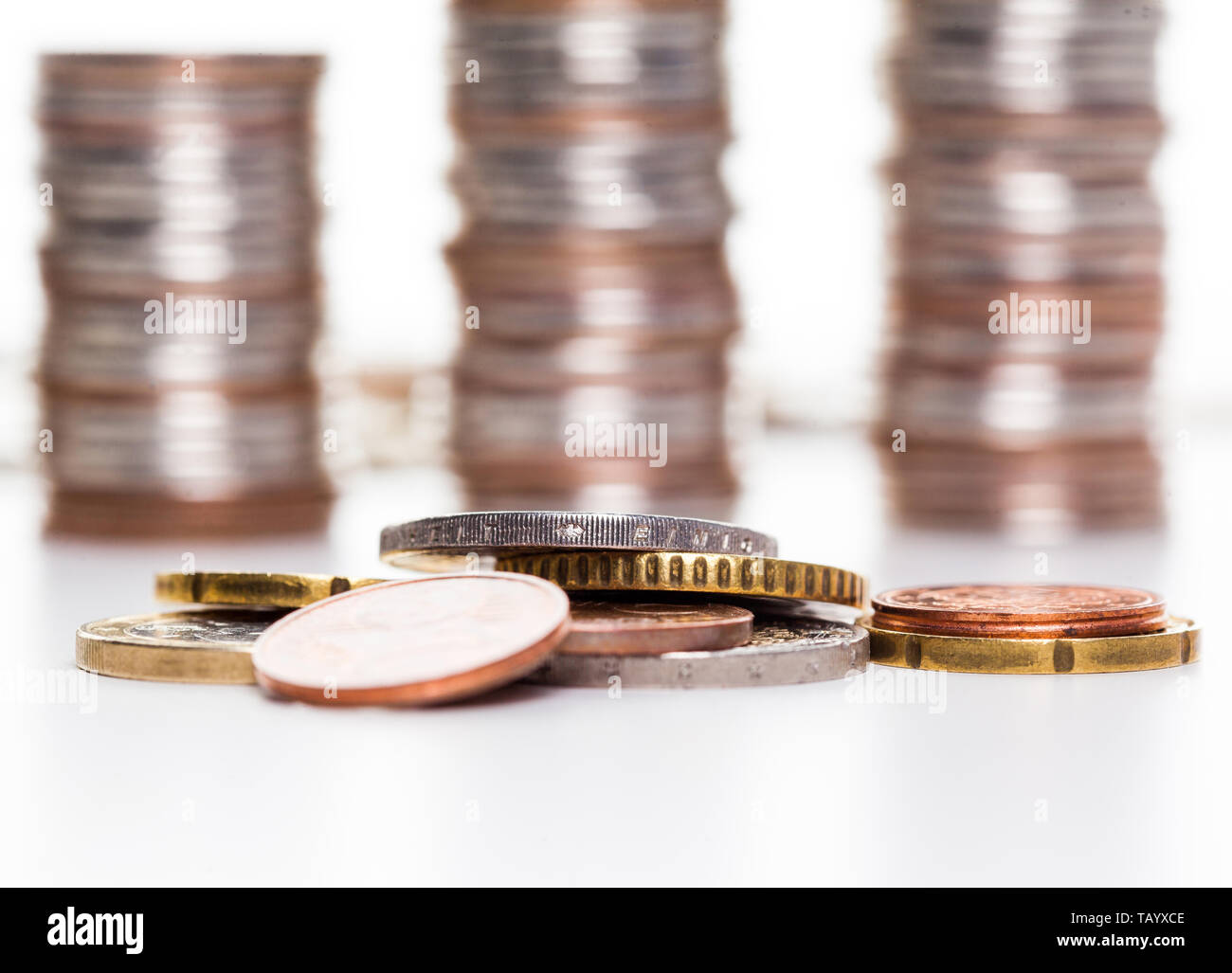 Coins isolated on white background Stock Photo - Alamy