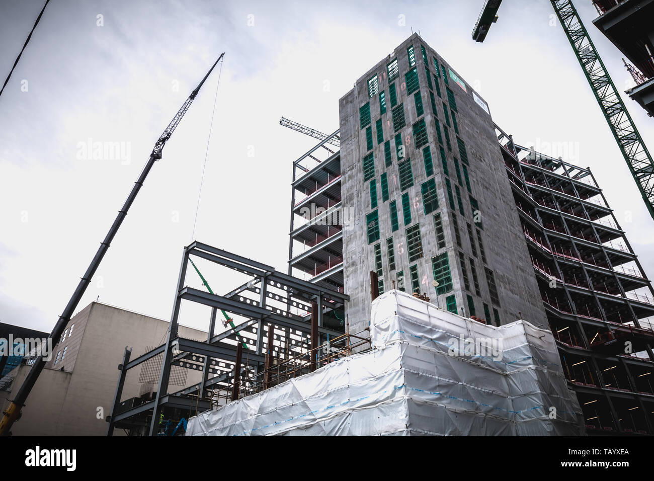 Dublin, Ireland - February 12, 2019: building under construction in the ...