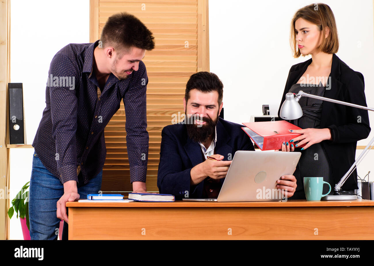 Coworkers communicate solving business tasks. Working together. Working ...