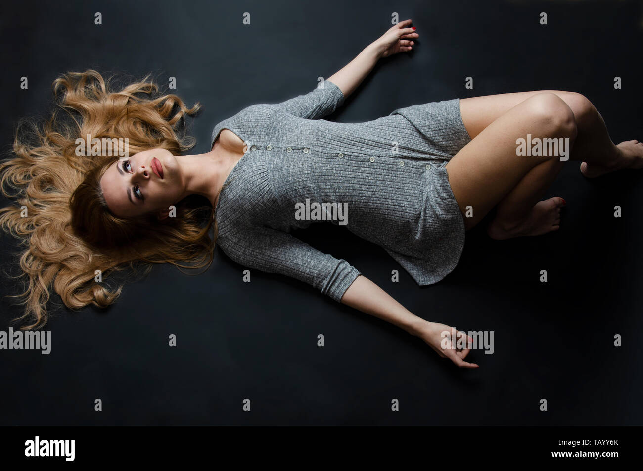 Shapely girl from Poland. Young female model posing in studio with ...