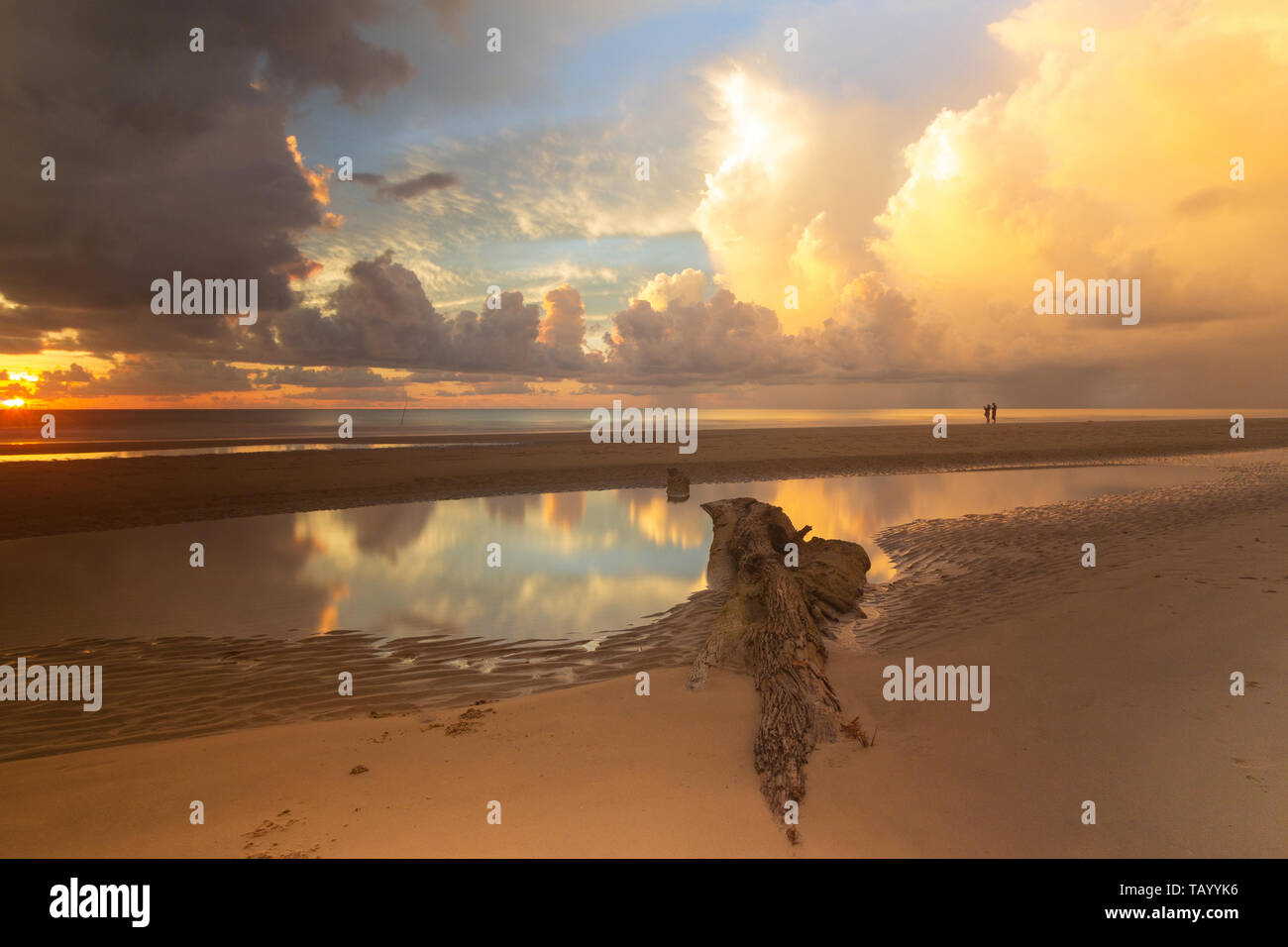 Beautiful landscape during sunset at the beach in Sabah, Borneo ...