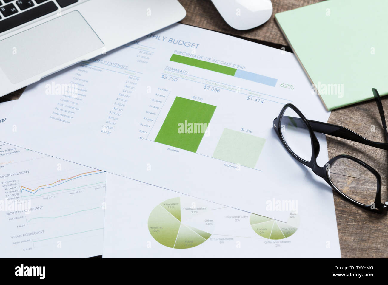 Showing business and financial report. Accounting Stock Photo - Alamy