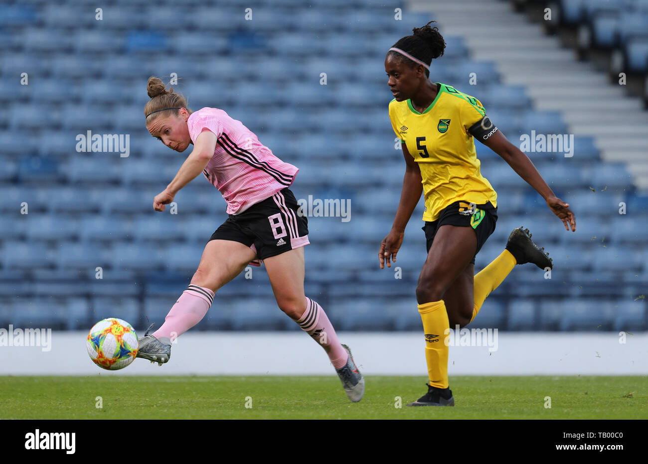 Scotland's Kim Little has a shot on goal during the international ...