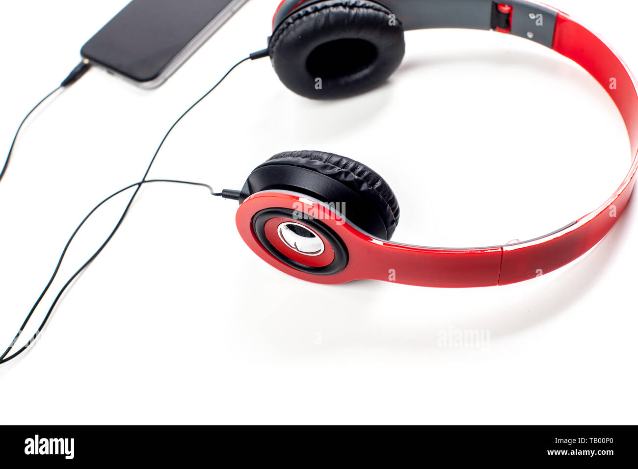 audio player with headphones isolated on white background Stock Photo ...