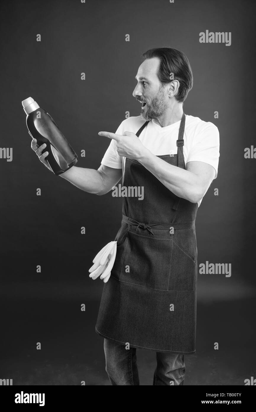 Man washing up gloves Black and White Stock Photos & Images - Alamy