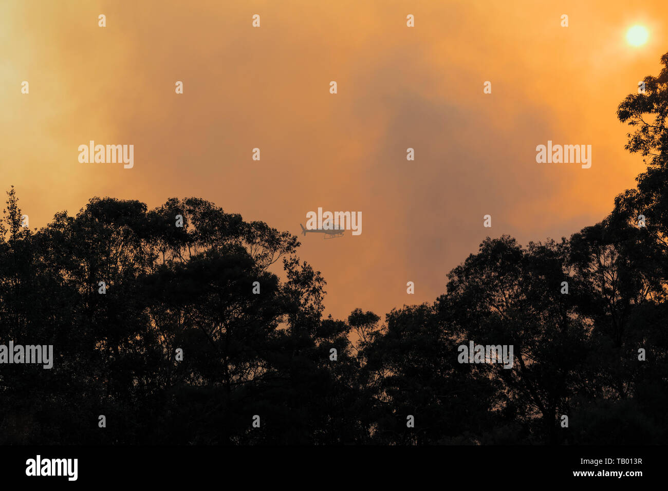 Helicopter operation in an organised Fire Service back burning to ...